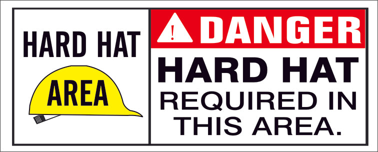 Hard Hat Area Danger Hard Hat Required - Safety Banner | SB-409 | Rutke ...