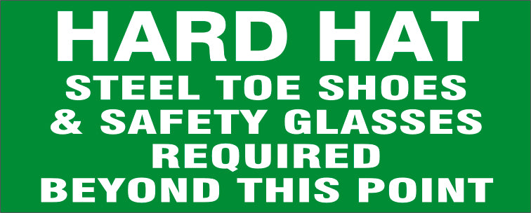 Hard Hat Steel Toe Shoes & Safety Glasses - Safety Banner | SB-410 ...