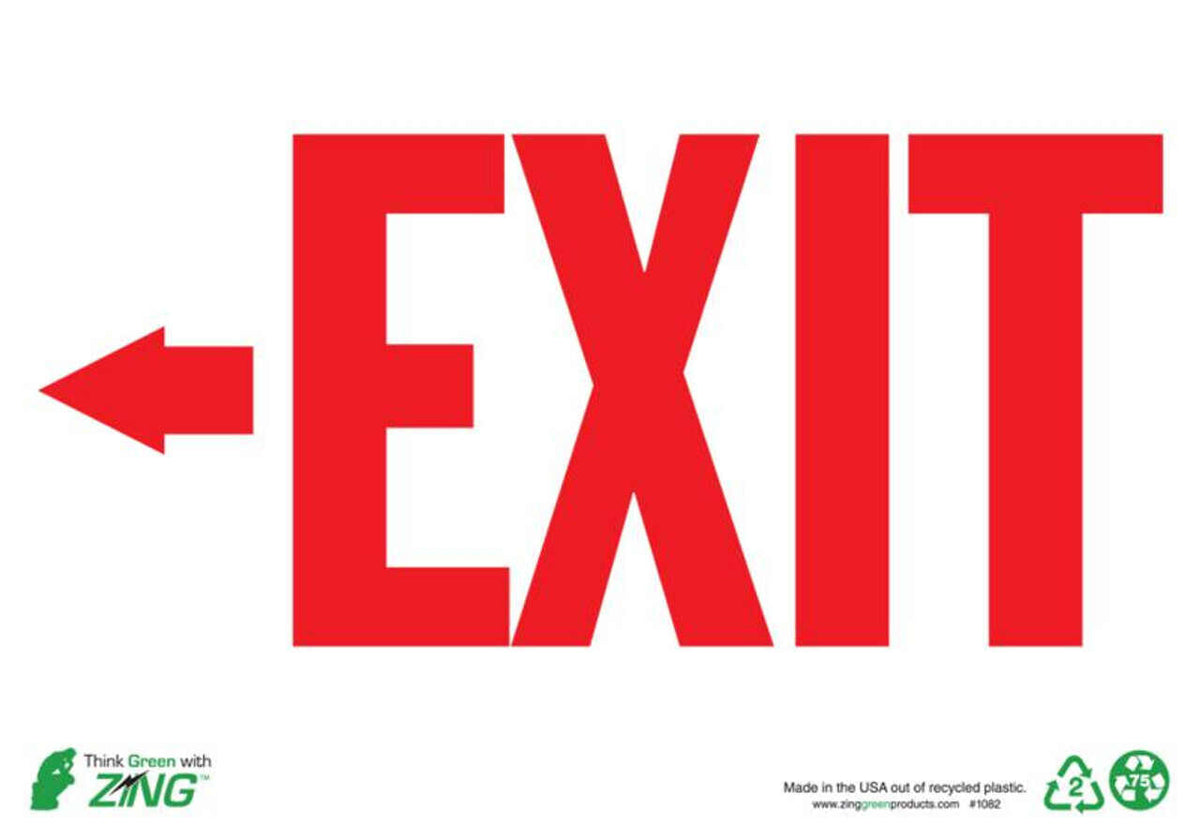 Exit Leftt Arrow Eco Fire and Exit Safety Signs Available In Different ...