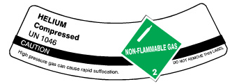 Helium Compressed Non-Flammable Gas Cylinder Labels | CSL-04 | Signs ...