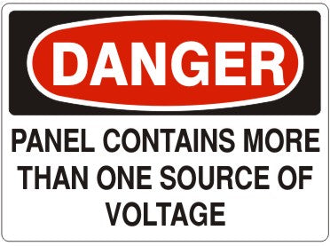 Danger Panel Contains More Than One Source Of Voltage Signs | D-6003 ...